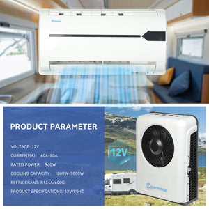 12V Electric Truck Camper Van DC Air Conditioner 10500BTU Universal Au